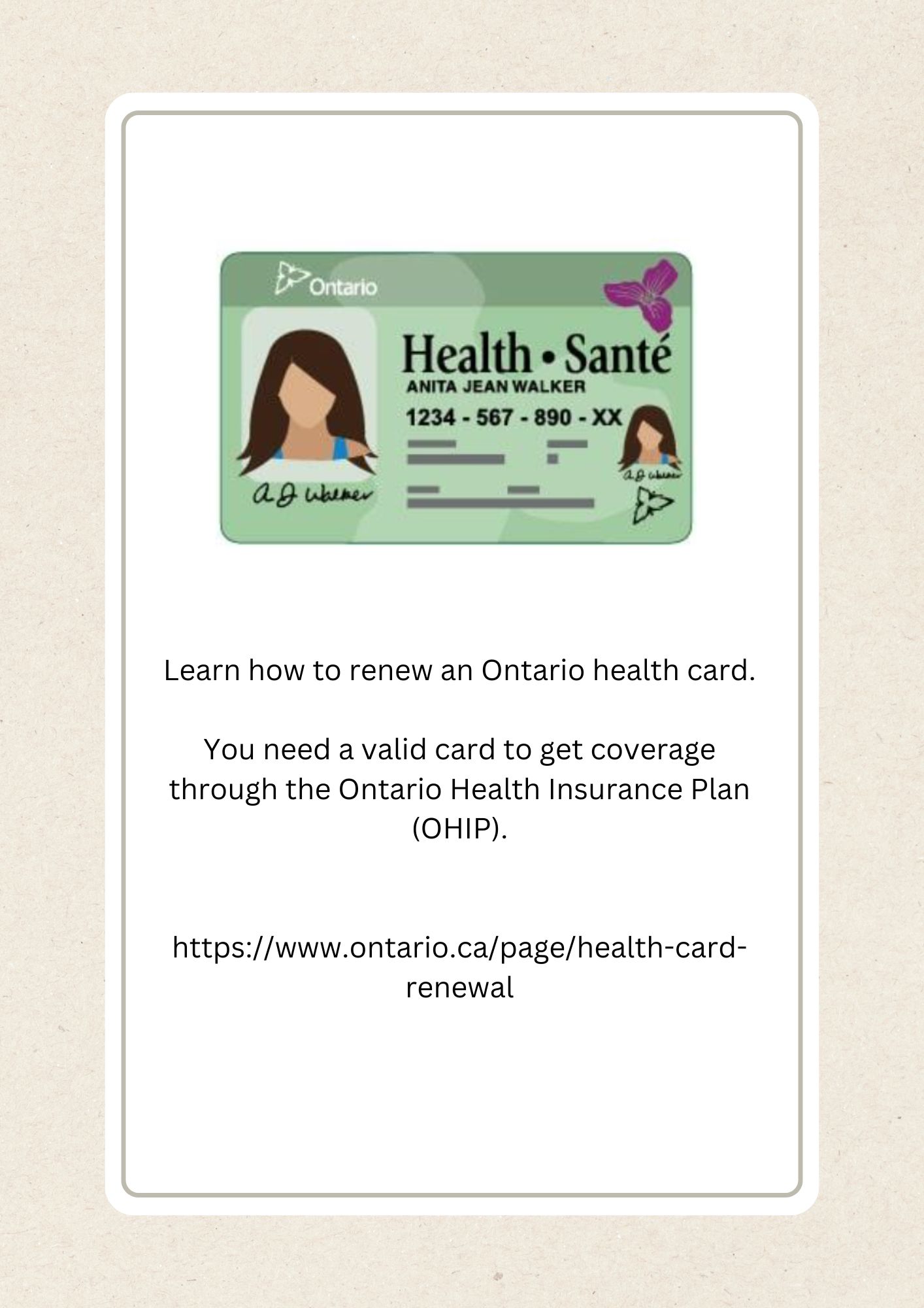 Valid Health Card - Chatham-Kent Family Health Team